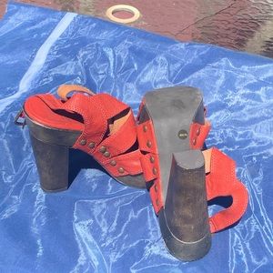 Lucky Brand | Shoes | Lucky Brand Block Heels Red | Poshmark